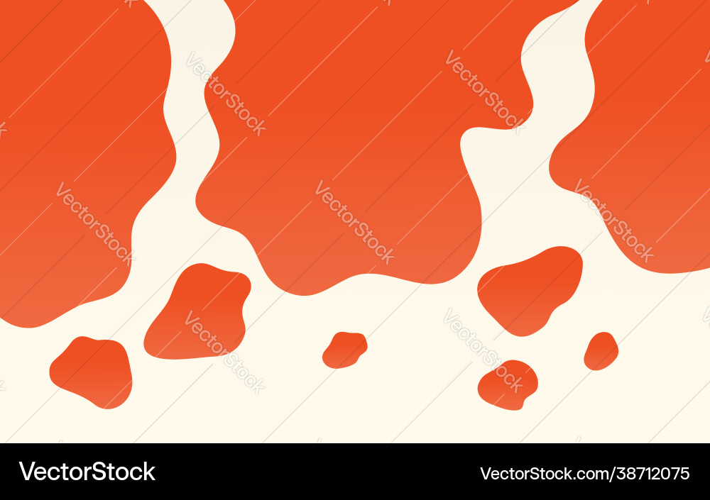 Red cow print texture with patches on white Vector Image