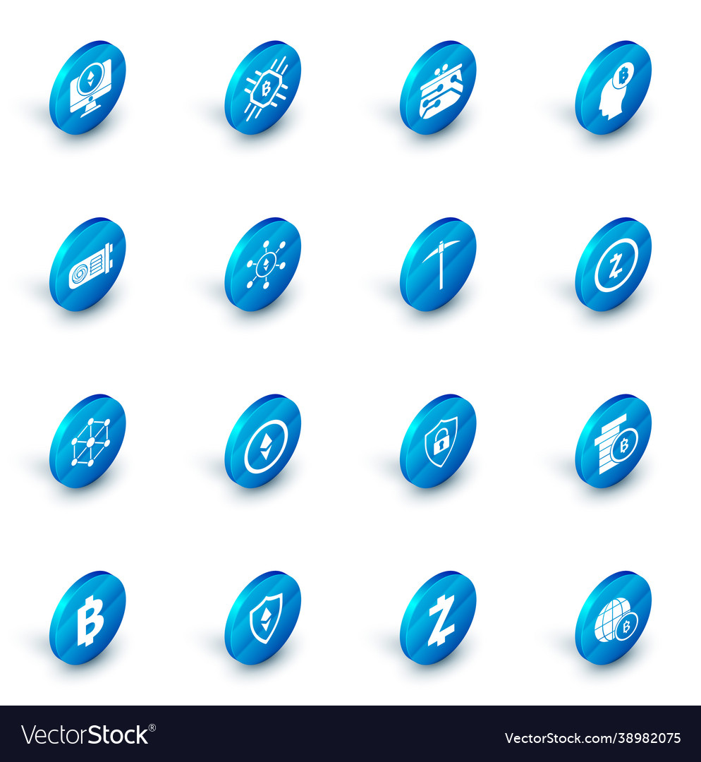 Set cpu mining farm cryptocurrency wallet Vector Image