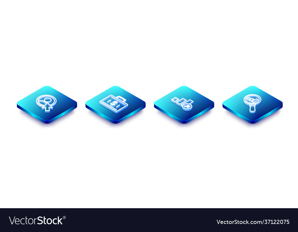 Set Isometric Line Create Account Screen Vector Image