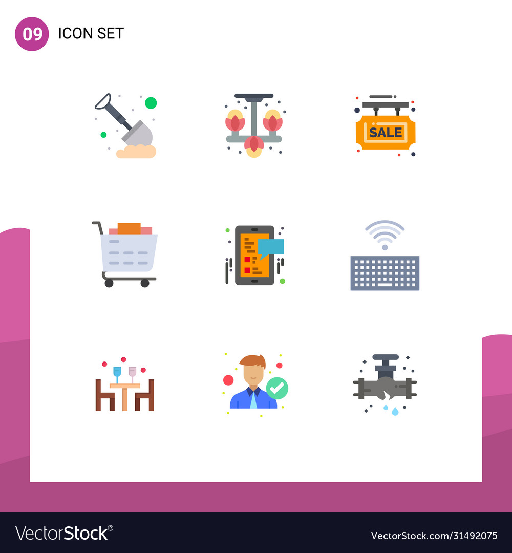 Stock icon pack 9 line signs and symbols for Vector Image