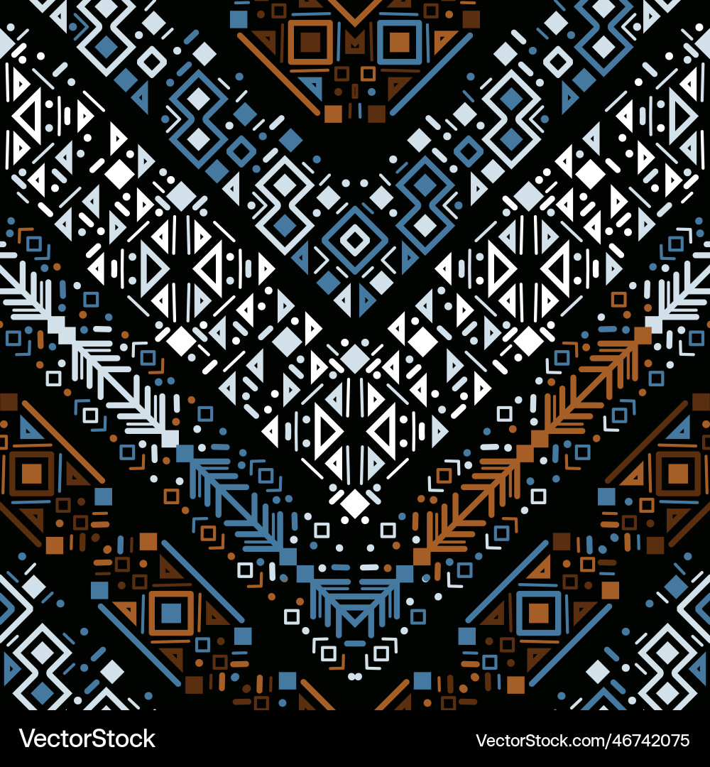 Tribal ethnic seamless striped pattern in aztec Vector Image