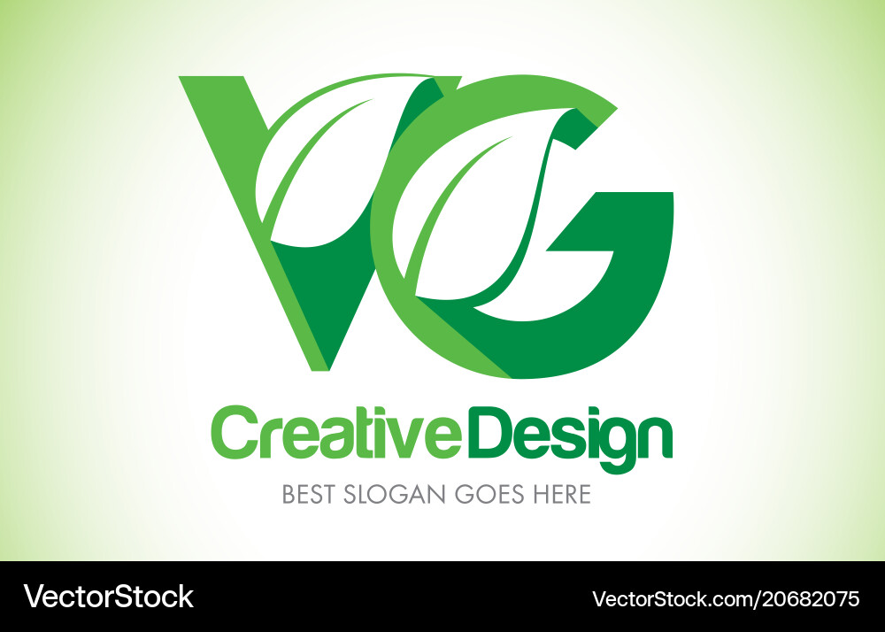 Vg green leaf letter design logo eco bio leaf Vector Image