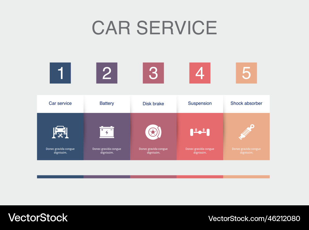Car service battery disk brake suspension Vector Image