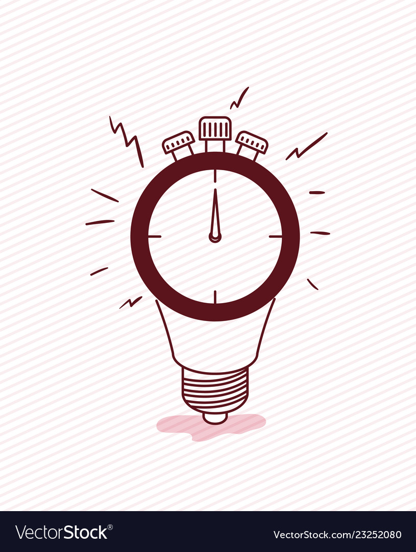 Chronometer timer with bulb Royalty Free Vector Image