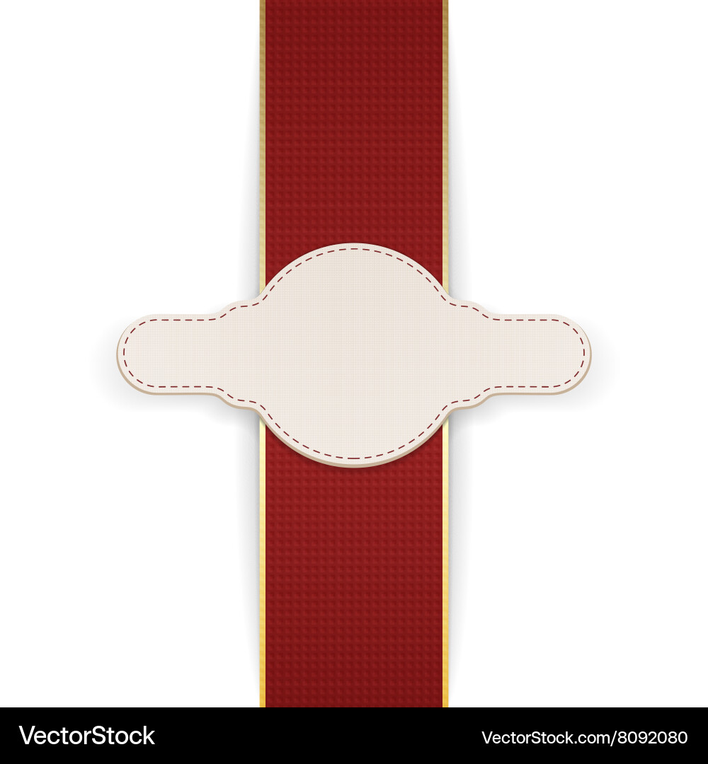 Emblem with red ribbon and place for text Vector Image