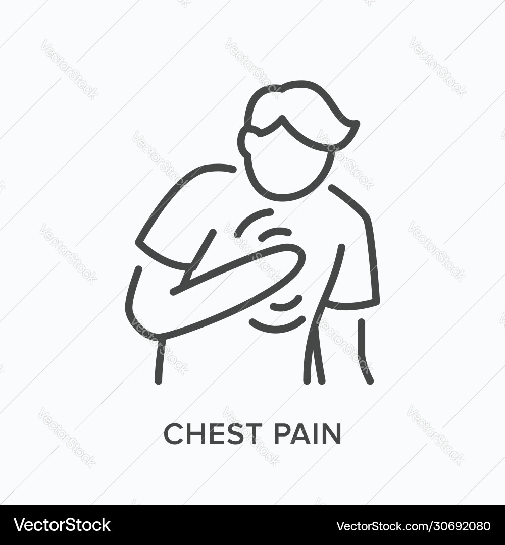 Heartbrake line icon outline Royalty Free Vector Image