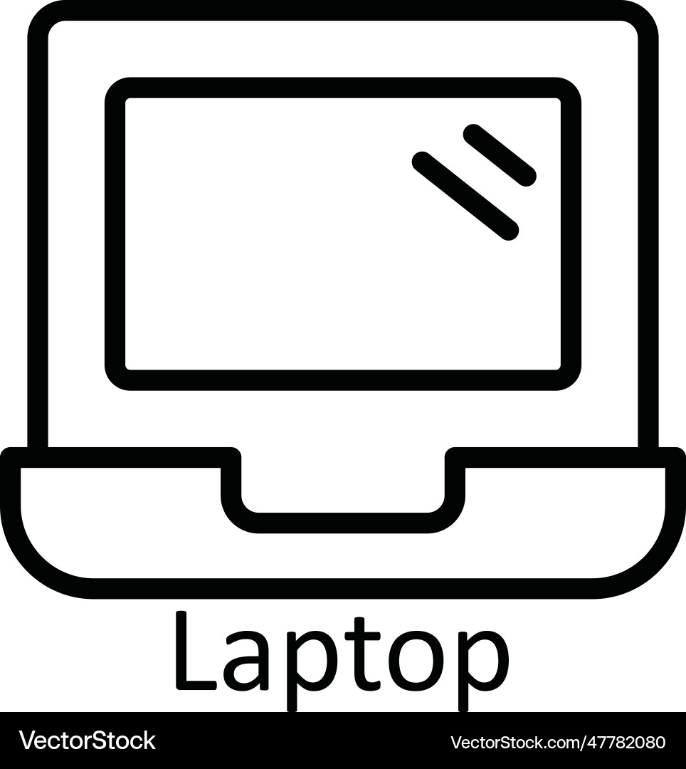 Laptop outline icon design o Royalty Free Vector Image