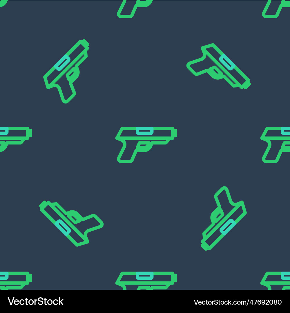 Line pistol or gun icon isolated seamless pattern Vector Image