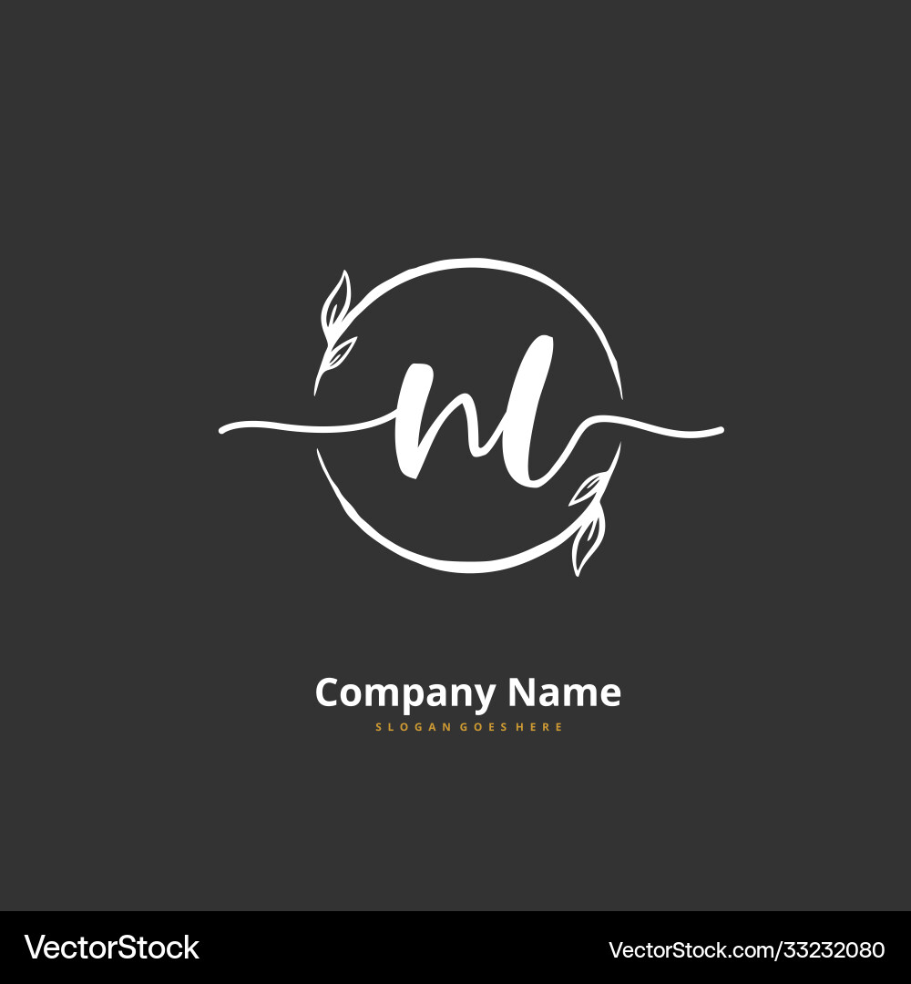 N l nl initial handwriting and signature logo Vector Image