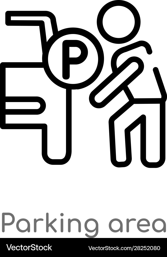 Outline parking area icon isolated black simple Vector Image