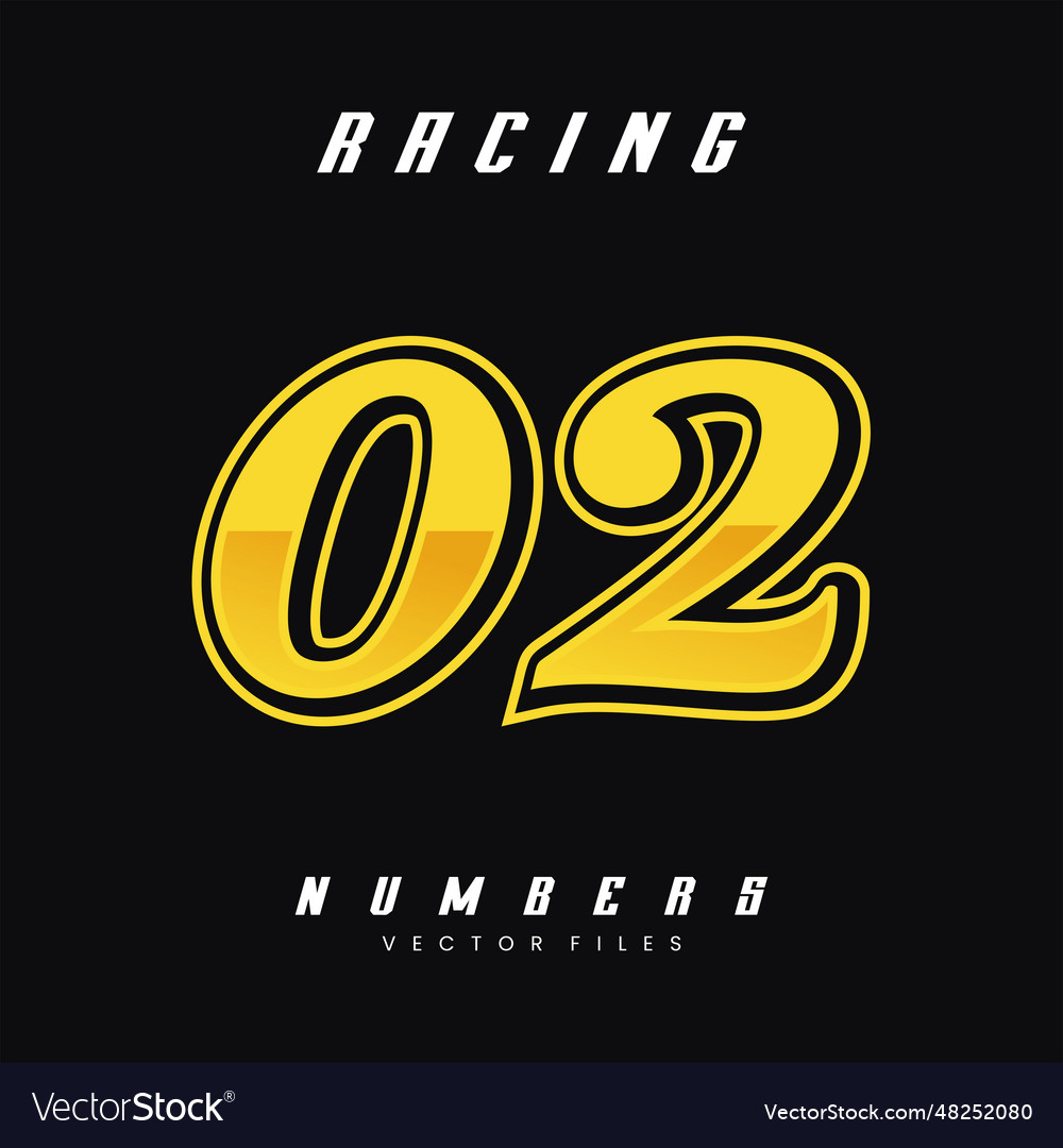 Racing number 2 design template Royalty Free Vector Image