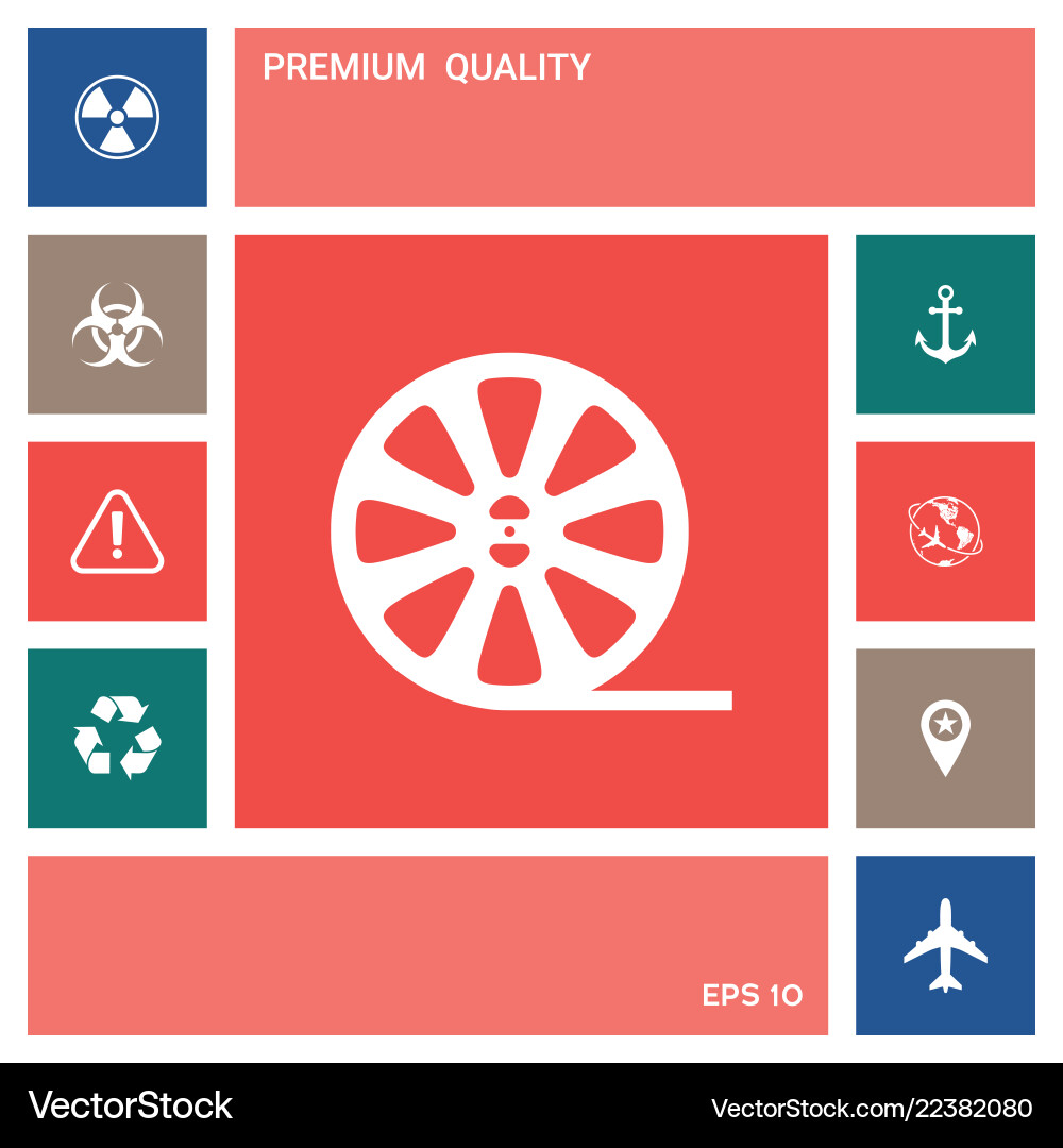 Reel film icon elements for your design Royalty Free Vector