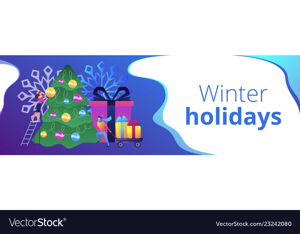 Winter holidays concept banner header Royalty Free Vector