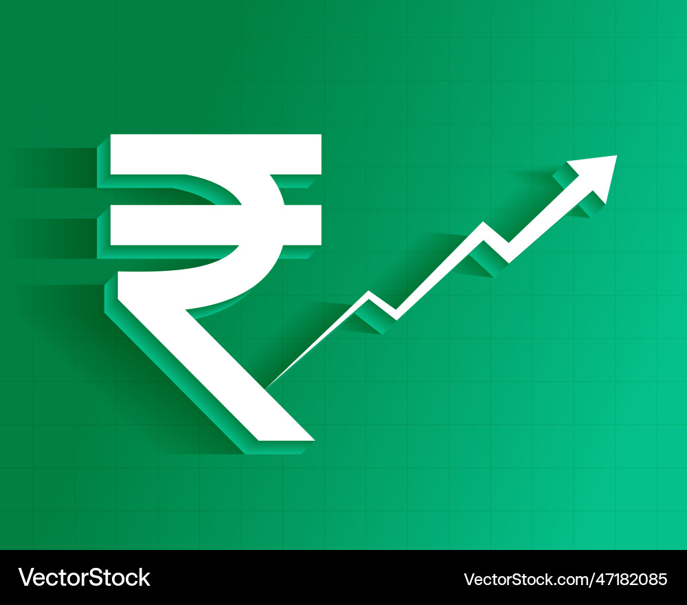 3d style indian currency rupee sign background Vector Image