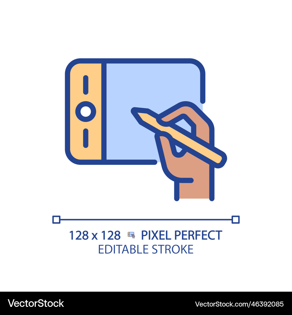 Black hand with graphic tablet pixel perfect rgb Vector Image