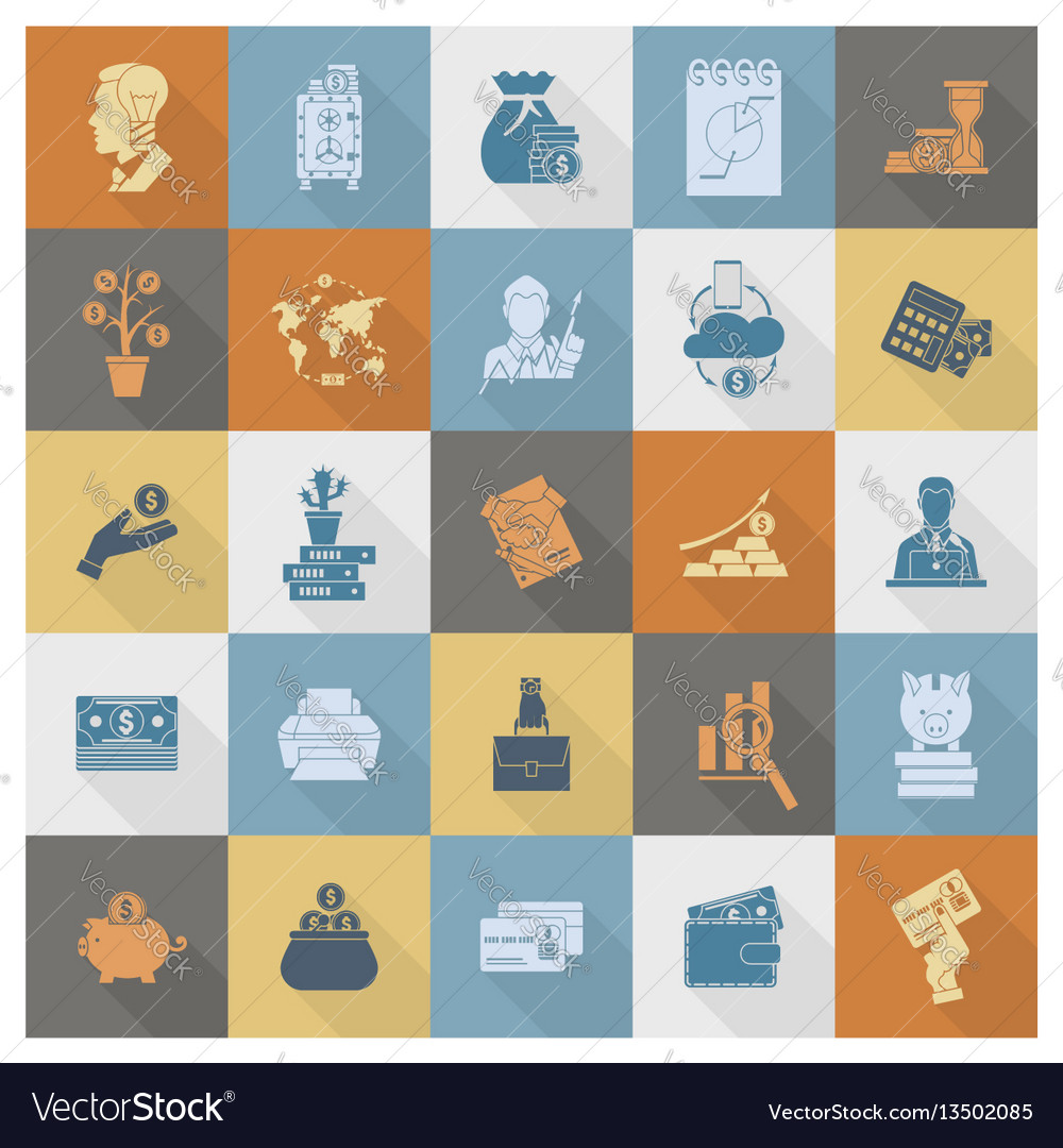 Business and finance icon set Royalty Free Vector Image