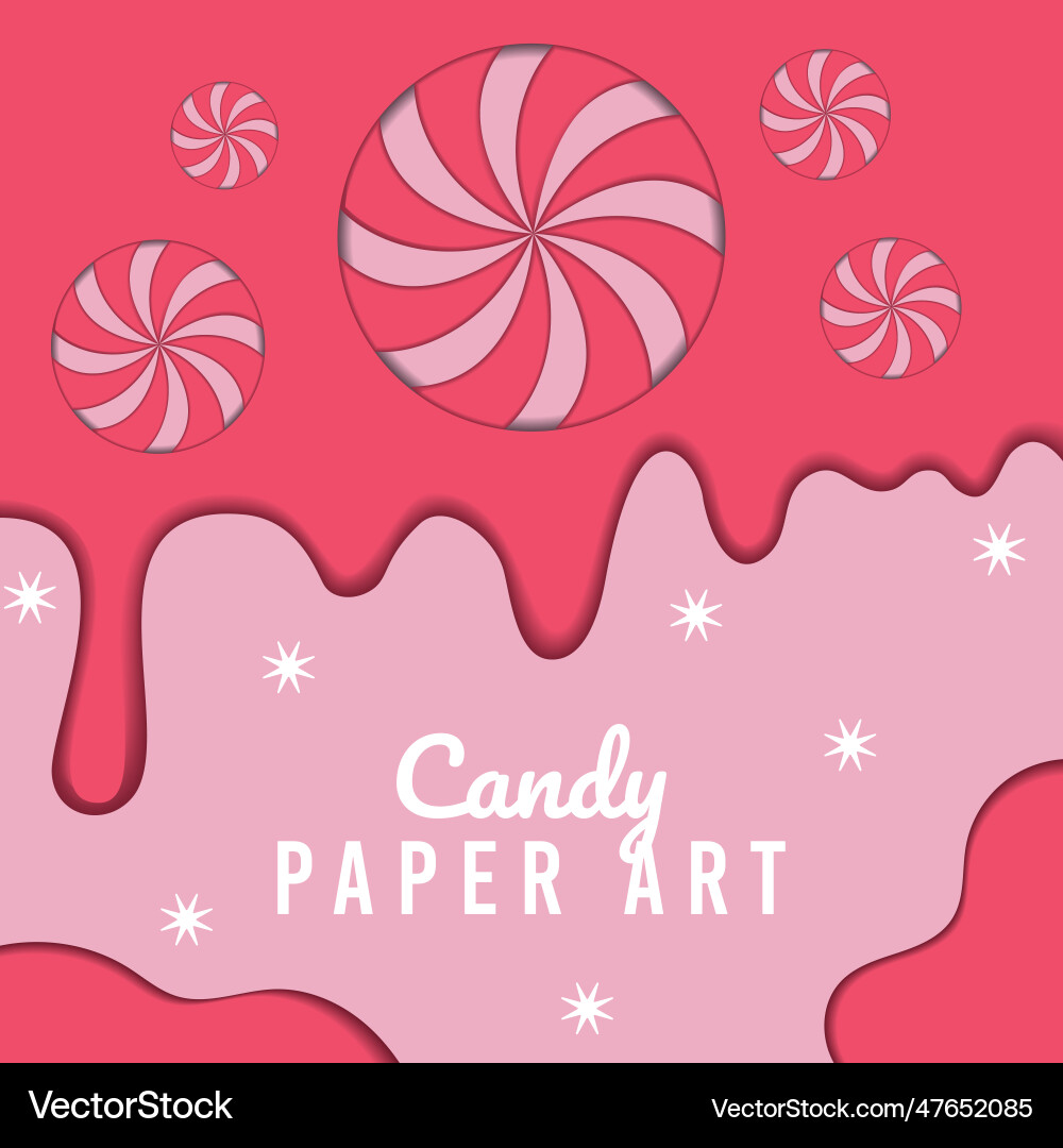 Colored candy paper art background Royalty Free Vector Image