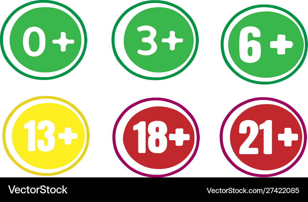 Content rating symbol sign on white background Vector Image