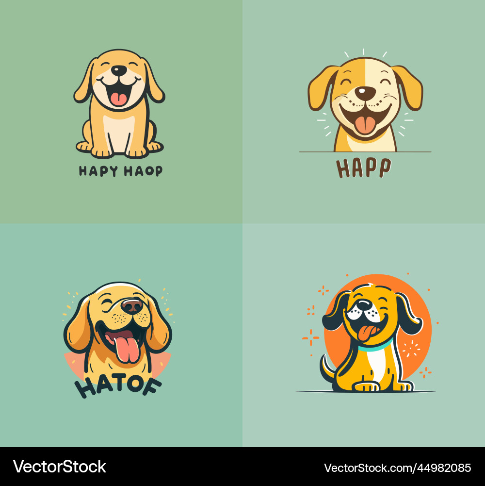 Dogs set logo icon symbol template for graphic Vector Image