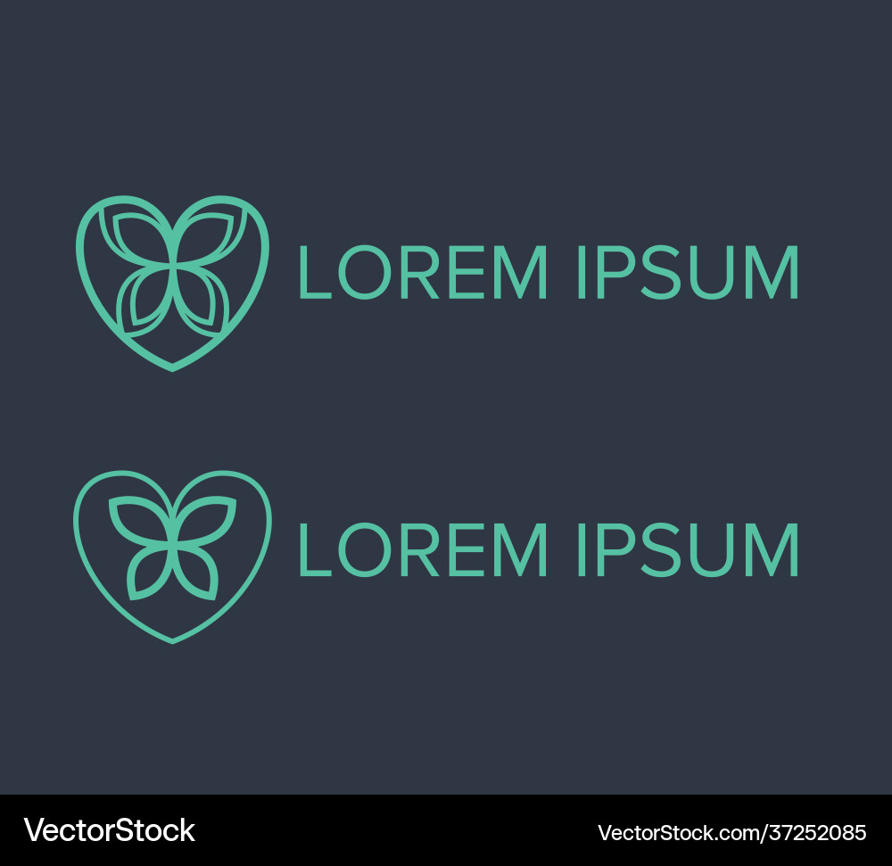 Heart symbol line logo icon design Royalty Free Vector Image
