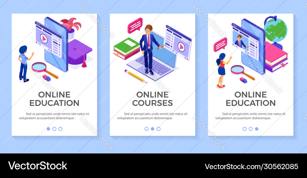 Online distance education from home Royalty Free Vector