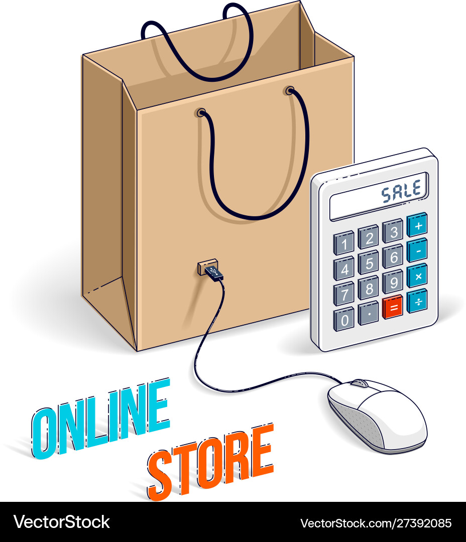 Online shop concept web store internet sales Vector Image