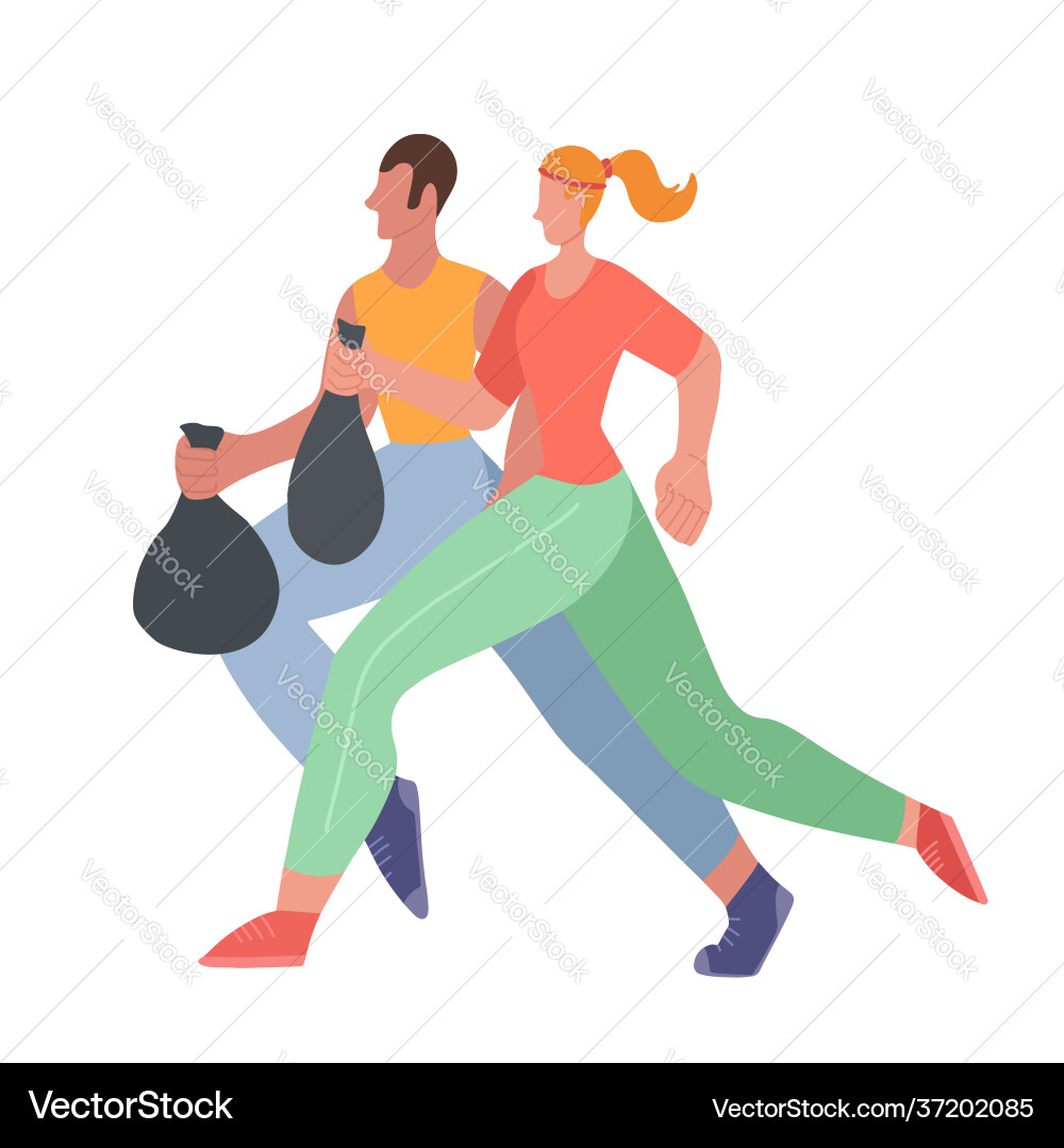Plogging environmental movement healthy lifestyle Vector Image