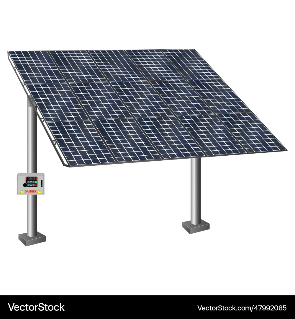 Realistic 3d photovoltaic module isolated Vector Image