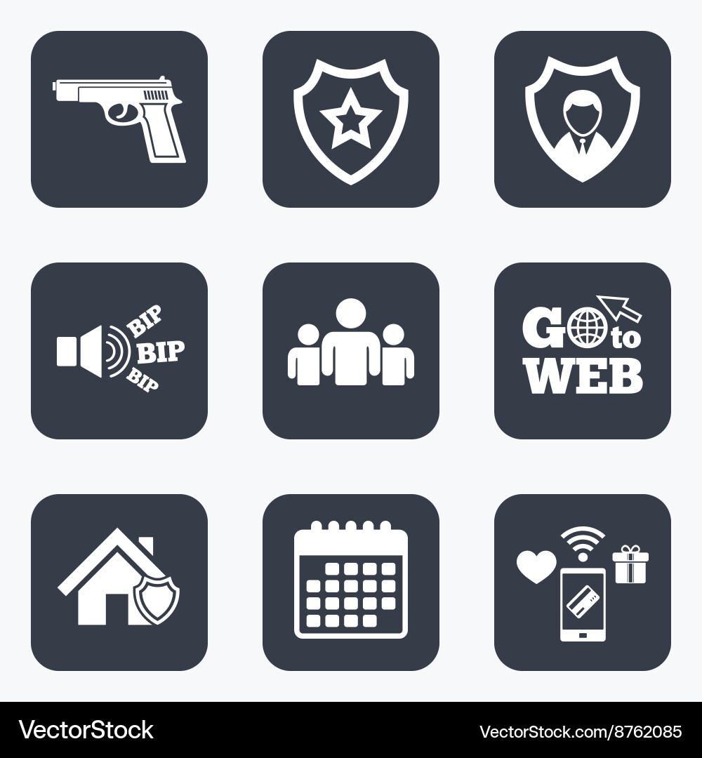Security agency icons Home shield protection Vector Image