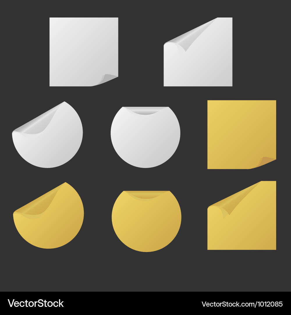 Set of paper stickers Royalty Free Vector Image