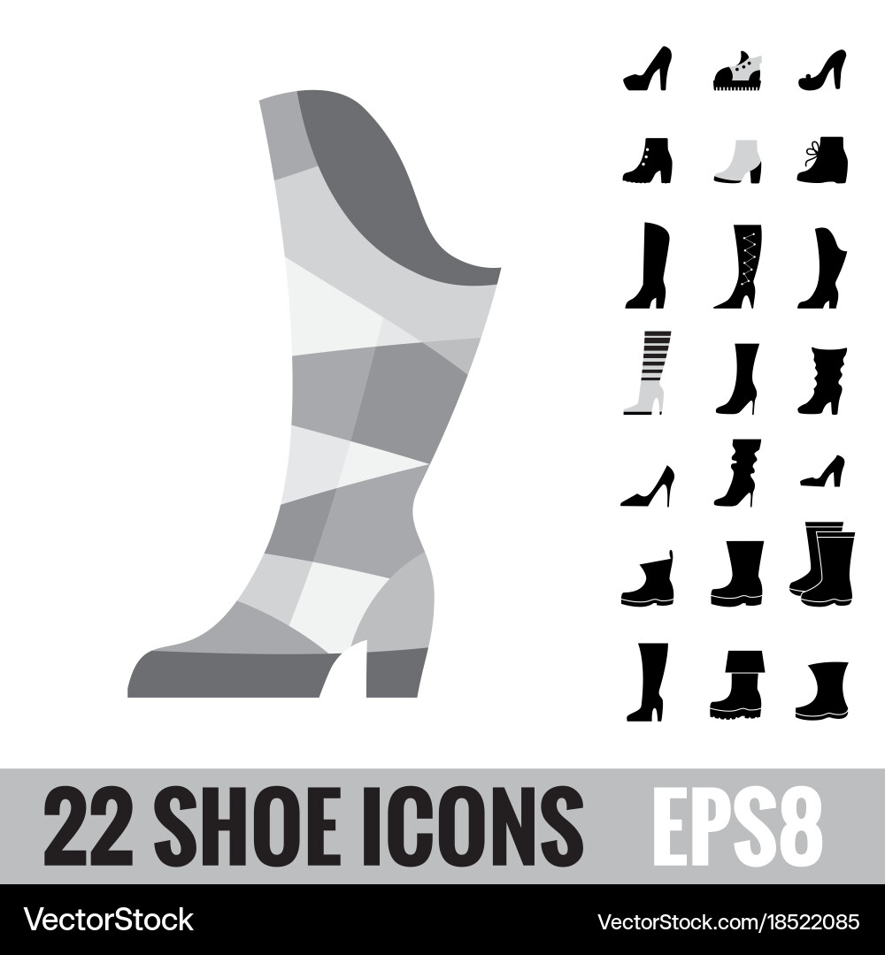 Shoes icon set Royalty Free Vector Image - VectorStock