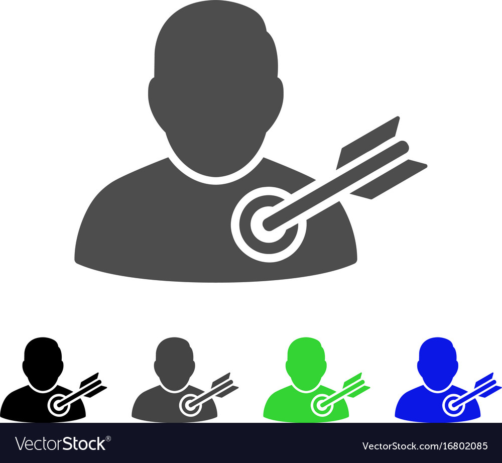Target user flat icon Royalty Free Vector Image