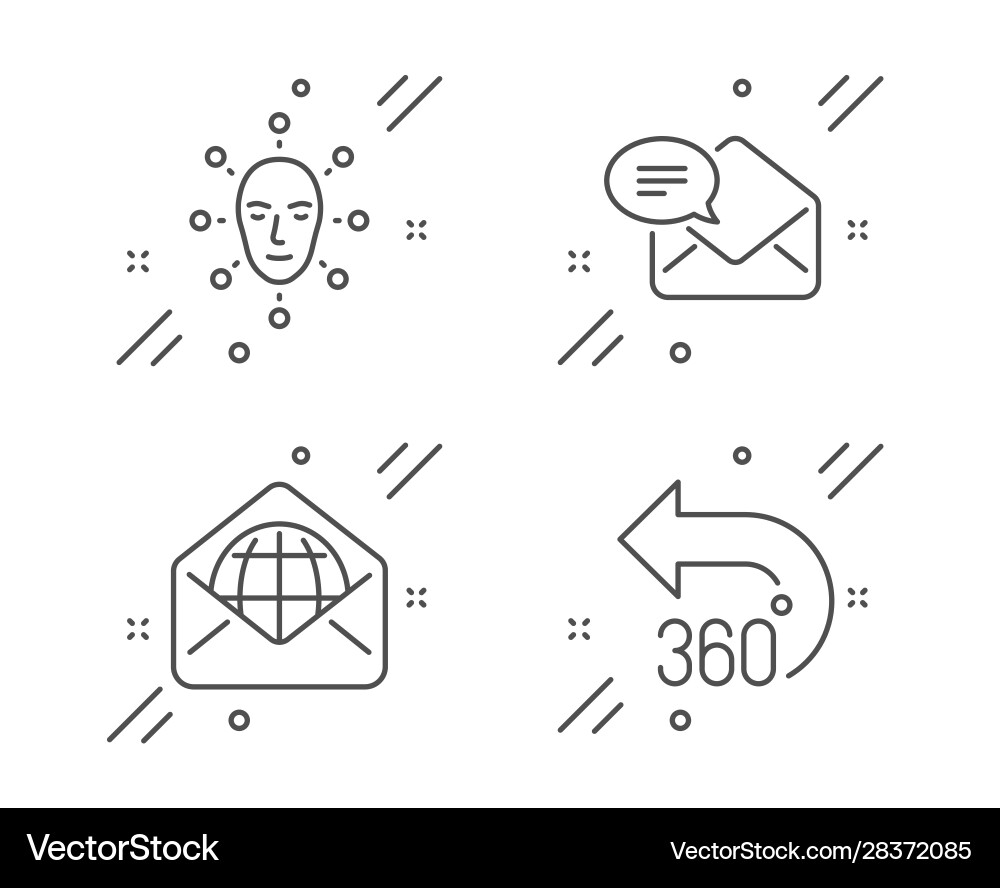 Web mail face biometrics and new icons set Vector Image