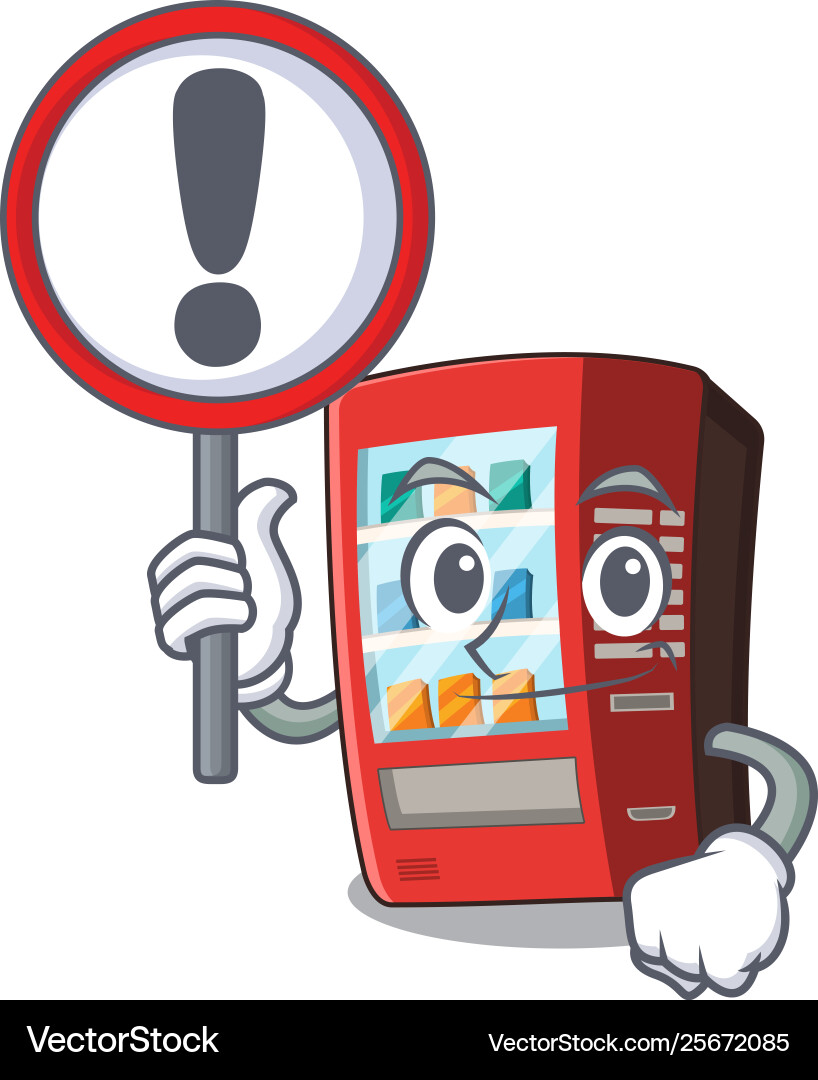 With sign vending machine in cartoon shape Vector Image