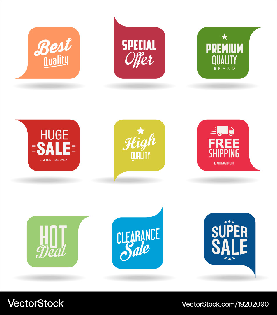 Abstract modern sale badges collection 1 Vector Image