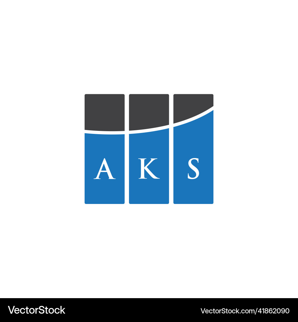Aks letter logo design on black background Vector Image