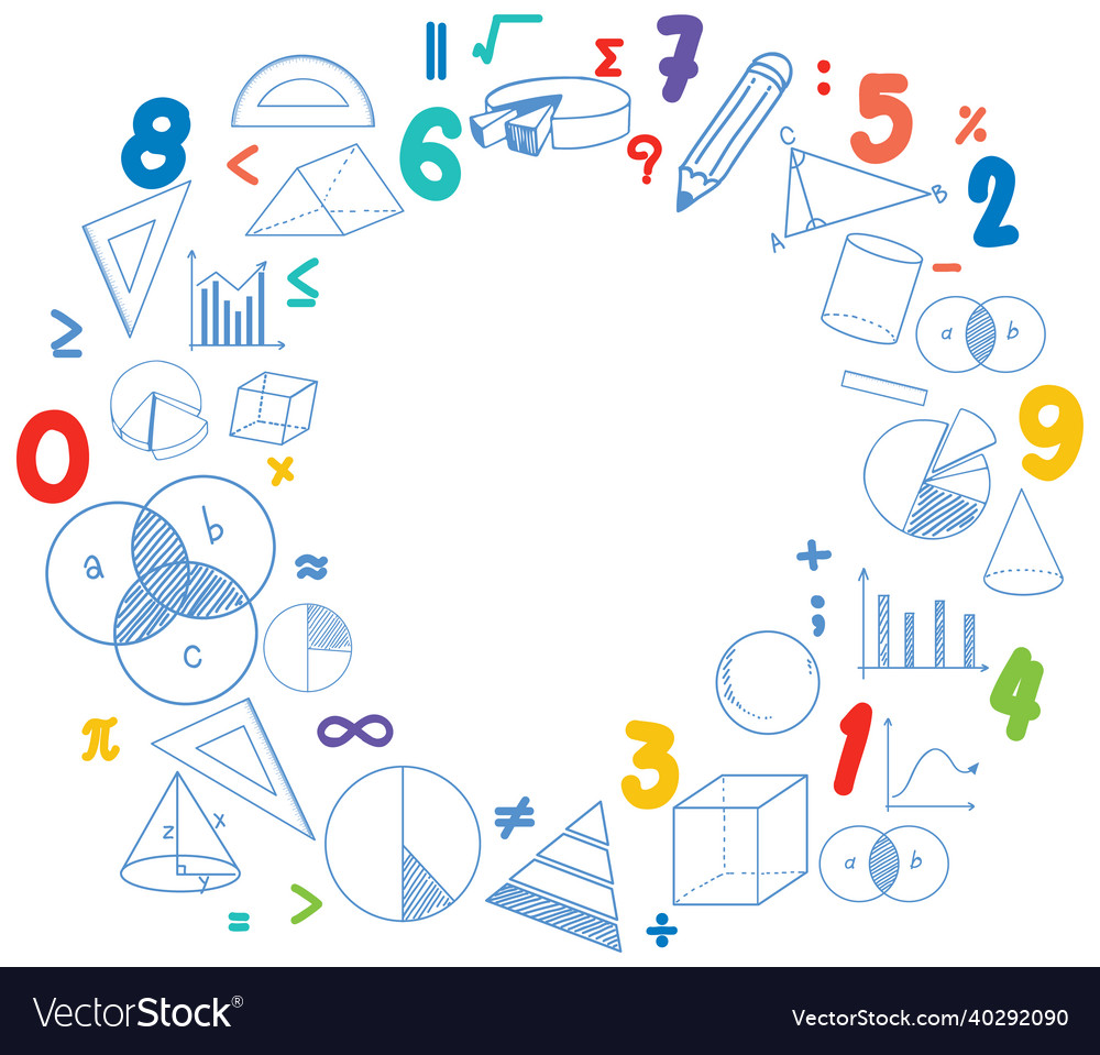 Blank math template with tools and elements Vector Image