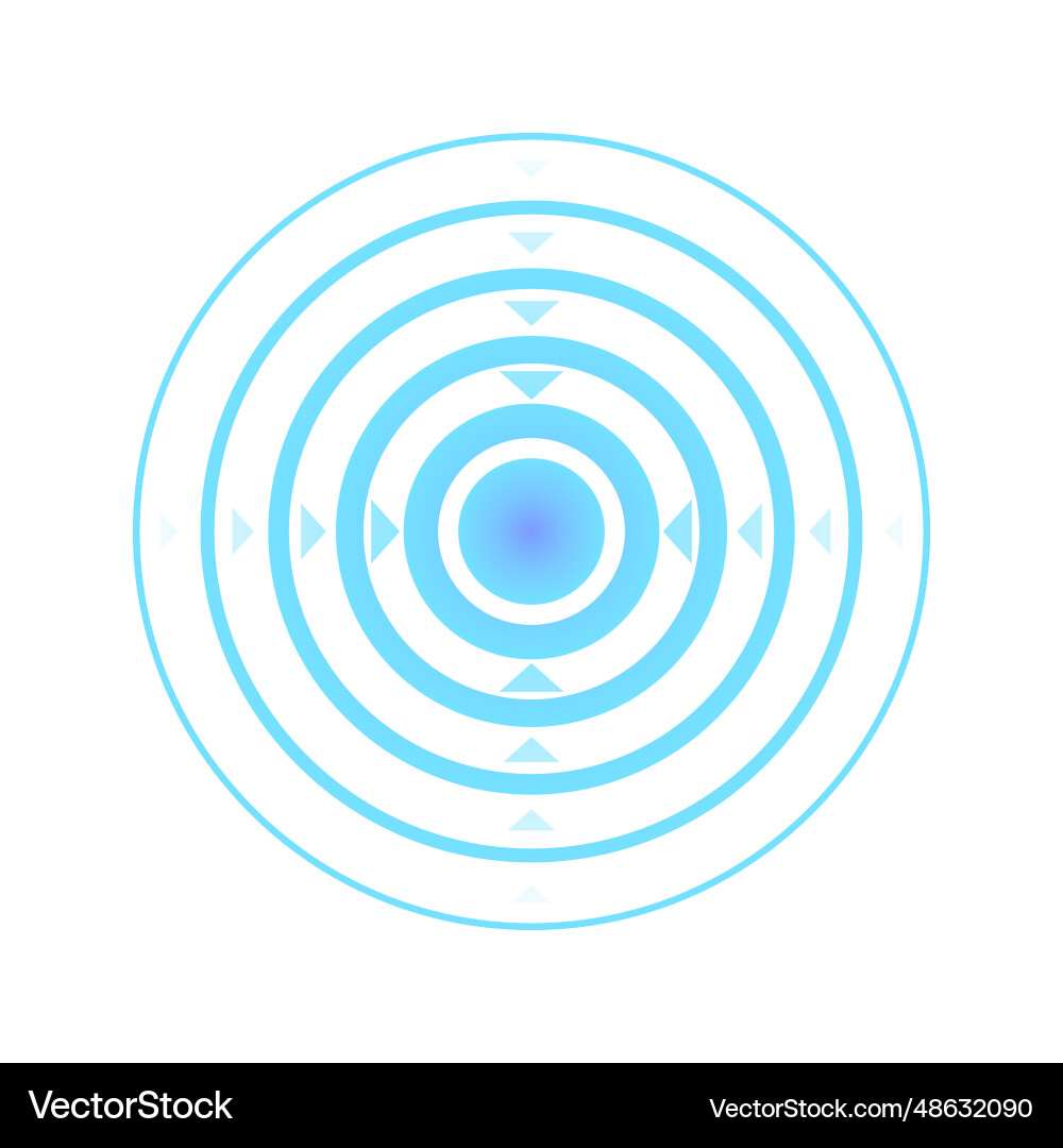 Blue point with concentric circles symbol of aim Vector Image