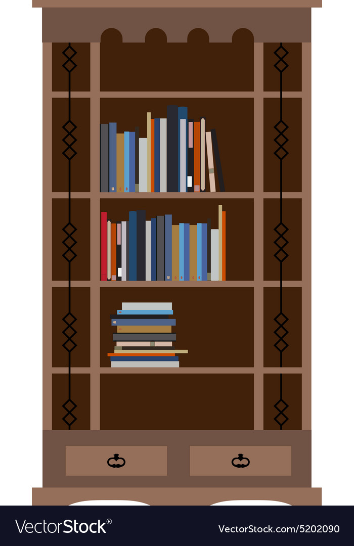 Bookcase Royalty Free Vector Image - VectorStock