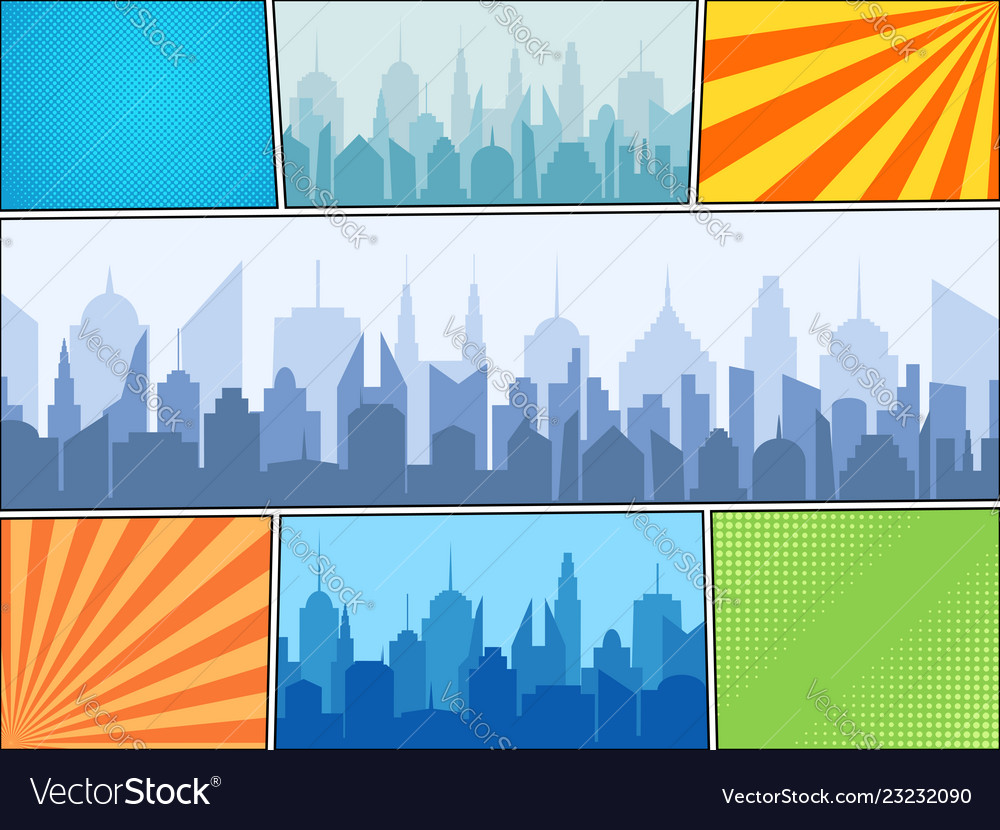 Comic book bright composition Royalty Free Vector Image