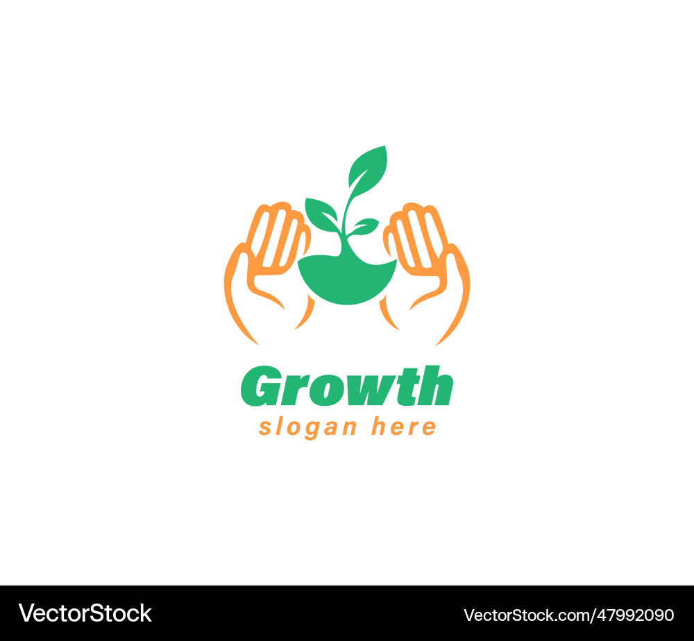 Growth plant logo design sign Royalty Free Vector Image
