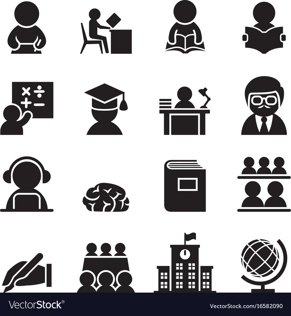 Learning icon set Royalty Free Vector Image - VectorStock