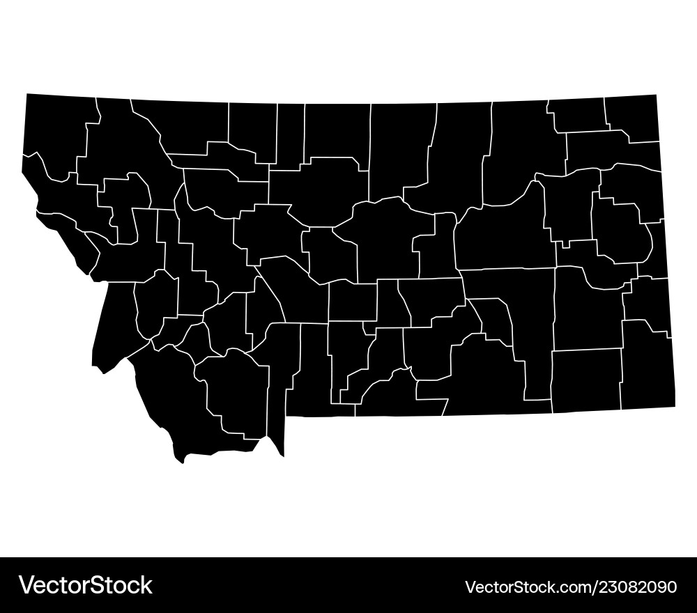 Map of montana Royalty Free Vector Image - VectorStock