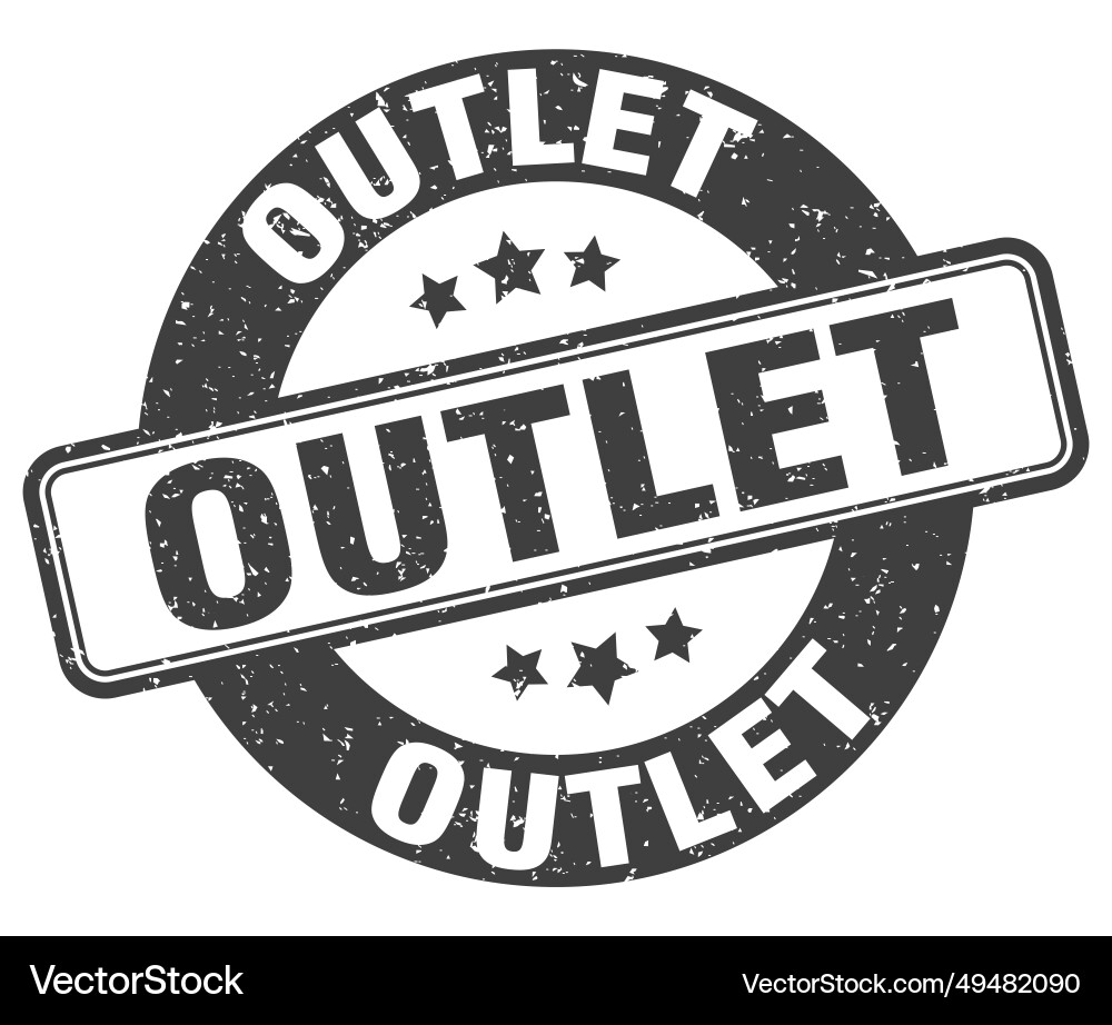 Outlet stamp label round grunge sign Royalty Free Vector