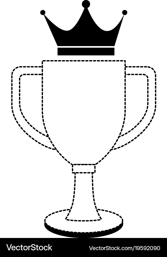 Trophy cup with crown championship award Vector Image