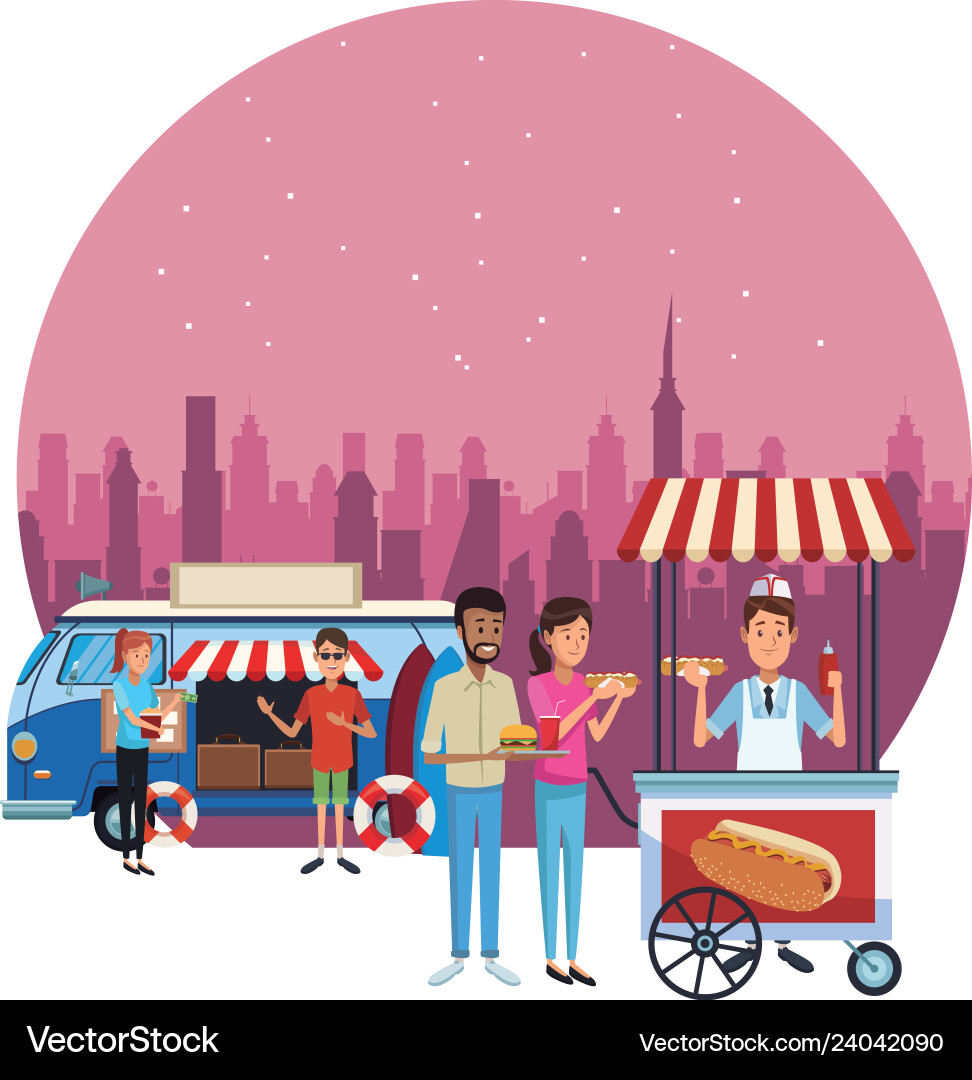 Vintage trip van cartoon Royalty Free Vector Image