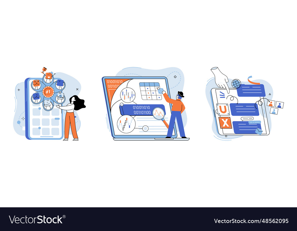 Application Testing Metaphor Application Vector Image