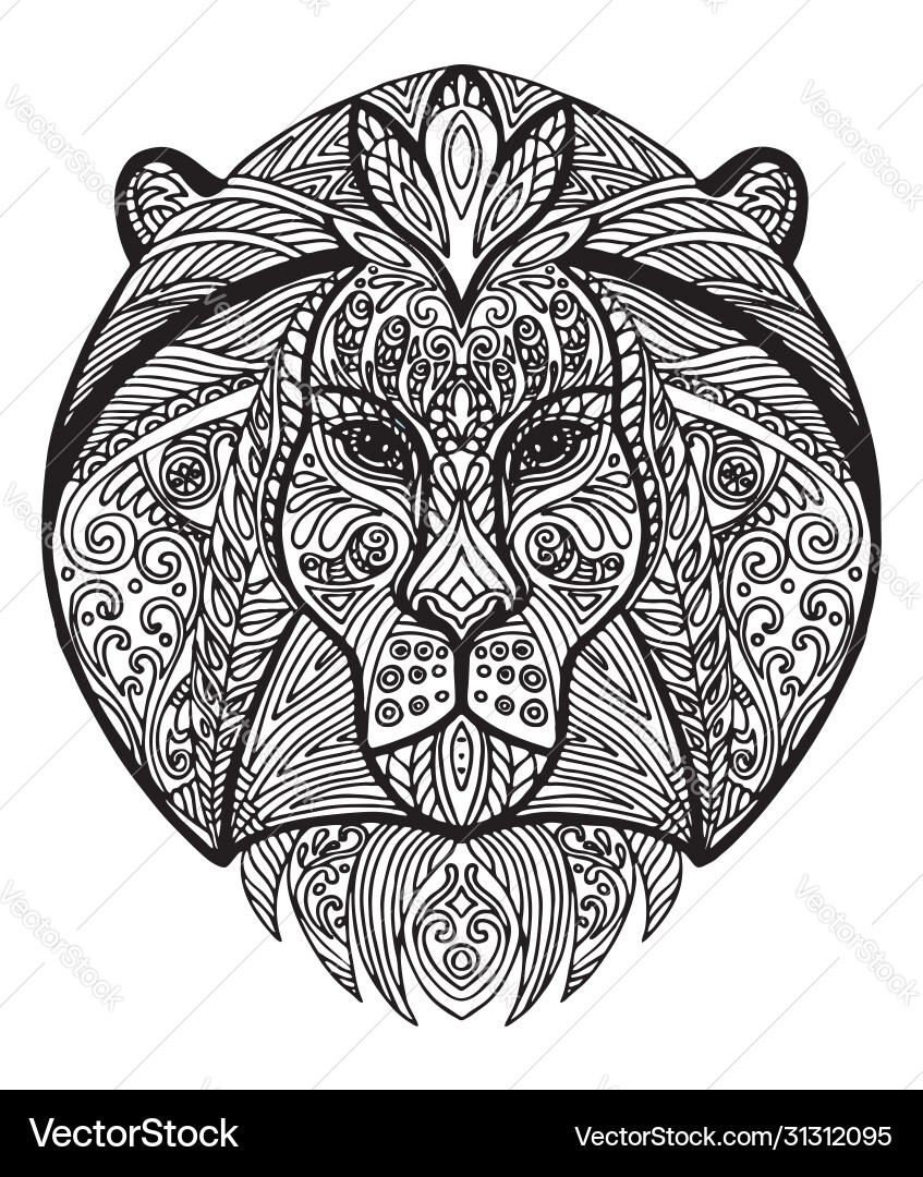Coloring lion Royalty Free Vector Image - VectorStock