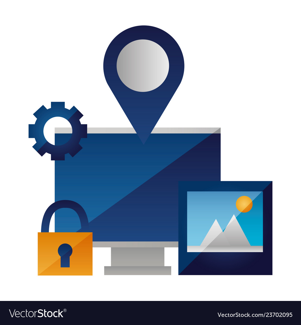 Computer photo navigation pointer security Vector Image