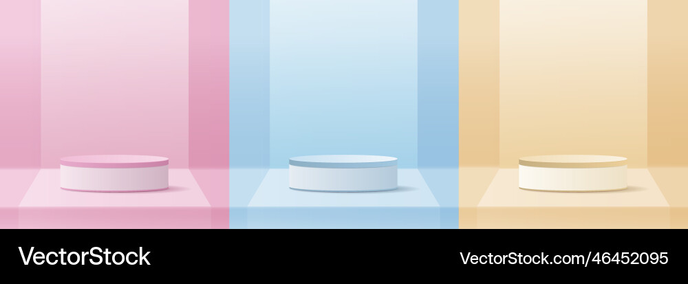 Cosmetic background and set premium podium Vector Image